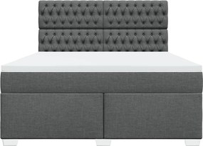 Box spring postel s matrací tmavě šedá 180x200 cm textil 3290575