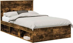 Rám postele Kouřový dub 120 x 190 cm Masivní borové dřevo 3409779