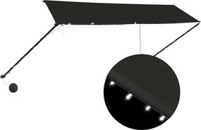 Zatahovací markýza s LED světlem 350 x 150 cm antracitová 145919