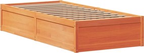 Postel bez matrace voskově hnědá 100 x 200 cm masivní borovice 3323502