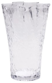 Hübsch Skleněná váza Ruffle Clear 30 cm, čirá barva, sklo