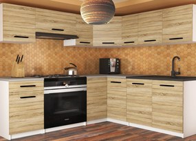 Kuchyňská linka Belini 360 cm dub sonoma s pracovní deskou Lidiauniqa2 TOR LIDIAUNIQA2/4/WT/DS/0/B1