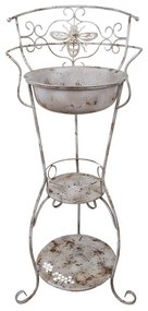 Bílé antik dekorativní kovové umyvadlo French - 48*42*108 cm
