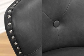 Designová židle Queen černo-šedá ekokůže