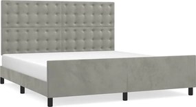 Rám postele bez matrace světle šedý 160 x 200 cm samet 3126007