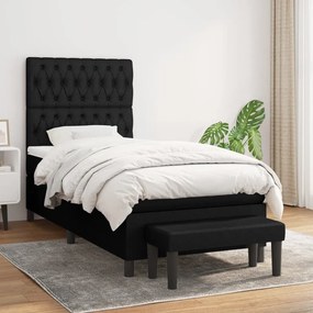 Box spring postel s matrací černá 90x190 cm textil 3136799