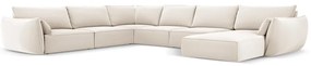 Béžová sametová rohová pohovka (levý roh/do "U") Vanda – Mazzini Sofas