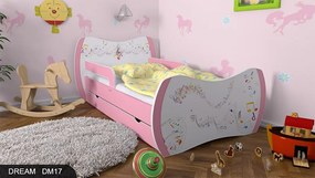 Dětská postel Dream vzor 17 140x70 cm růžová