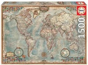 EDUCA Puzzle Stará politická mapa světa / 1500 dílků / od 14 let