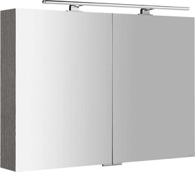 Sapho Mirró - Zrcadlová skříňka s LED osvětlením 100x70x16 cm, 2x dvířka, dub stříbrný MC100-0011