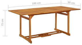 vidaXL Zahradní jídelní stůl 180 x 90 x 75 cm masivní akáciové dřevo
