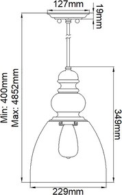 Elstead MATRIMONIO-1P retro světlo nad stůl 1x E27 starý zinek a dřevo