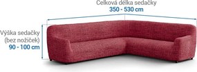 Bielastické potahy VITTORIA bordó rohová sedačka (š. 350 - 530 cm)