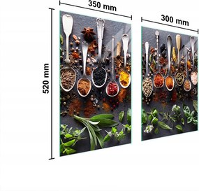 Skleněná Ochranná Deska Do Kuchyně 65x52 Koření