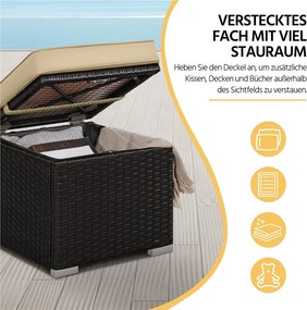 Sada 2 ks – Taburet Yaheetech – hnědá/khaki (267675118104)