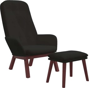 Relaxační křeslo s podnožkou černé samet 3097662