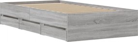 vidaXL Rám postele se zásuvkami 90 x 200 cm kompozitní dřevo [3207299] Barva: hnědý dub