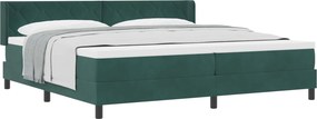 Postel s boxspringem s čelo Tmavě zelená 200 x 200 cm samet 3341543