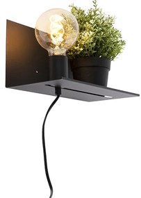 Moderní nástěnná lampa černá nastavitelná - Muro