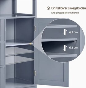 Koupelnová skříňka Yaheetech – šedá (257042012995)