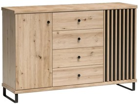 Casarredo - Komfort nábytek Komoda BARBUS 2D4S na nohách, dub artisan/černá/černý kov