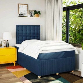 Box spring postel s matrací modrá 120x200 cm textil 3294343