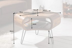 Designový konferenční stolek Lorelei, 70 cm, sheesham