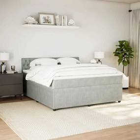 Box spring postel s matrací světle šedá 180x200 cm samet 3287812
