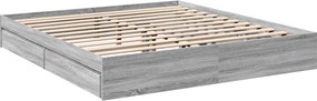 Rám postele se zásuvkami šedý sonoma 200 x 200 cm kompozit 3280634