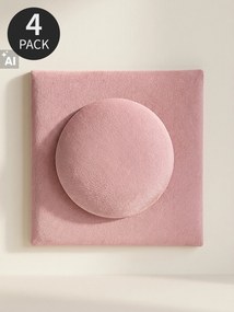 Sinsay - Čalouněné nástěnné panely ve tvaru kostek 4 pack - pastelová růžová