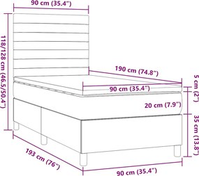 Box spring postel s matrací taupe 90x190 cm textil 3141821