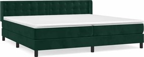 Box spring postel s matrací tmavě zelená 200x200 cm samet 3131222