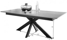 Rozkládací jídelní stůl masiv divoký dub a kov Tamalero 160/245x90