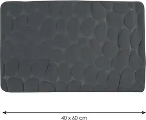 MSV PEBBLES koupelnová předložka 40 x 60 cm tmavě šedá / polyester, PU