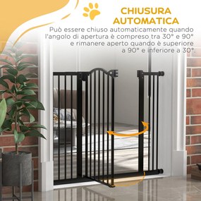 PawHut 78 cm Interiérová Psí Brána, Bezpečnostní Psí Brána, Rozšiřitelná Psí Bariéra 74-100 cm s Dvojitým Zámkem a Automatickým Uzavíráním pro Schody…