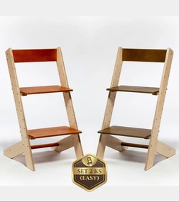 Lucas Wood Style - rostoucí židle EASY LINE zvýhodněný set 2 ks -  mahagon + kaštan