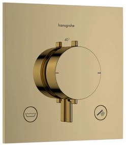 Hansgrohe Ecostat Comfort E - Termostatická baterie pod omítku, pro 2 spotřebiče, leštěný vzhled zlata 33716990