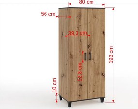 ADRK Furniture Dvoudveřová skříň POLA 12 ADRK-WA-POL-12-ART