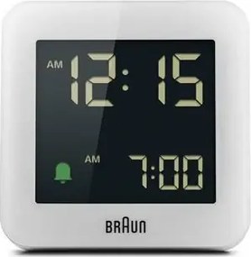 Braun BC09 bílá / Digitální budík / DCF (Rádiem řízený) / 1x AA bateri