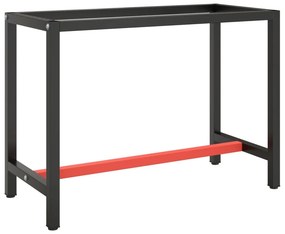 Rám pracovního stolu matně černý a červený 110 x 50 x 79 cm kov 151450