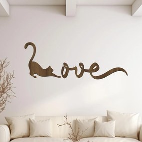 dřevo života Dřevěný nápis Kočičí láska Rozměry (cm): 40x14, Barevný vzor: Ořech