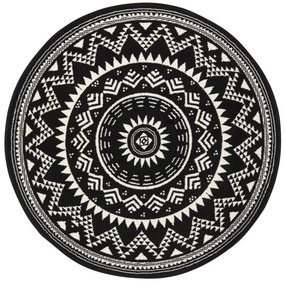 Hanse Home, Kusový koberec Celebration 103441 Valencia Black kruh, 200x200 (průměr) kruh, černobílá, chodba / předsíň
