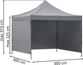 Párty stan 3x3 m SPRINGOS GP0003 šedý