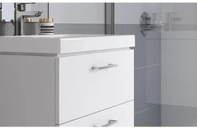 Cersanit S801-149-DSM - Závěsná koupelnová skříňka s umyvadlem LARA 80 cm bílá