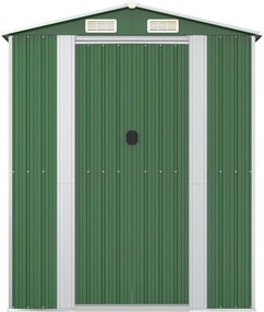 Zahradní kůlna zelená 192x357x223 cm pozinkovaná ocel 3147429