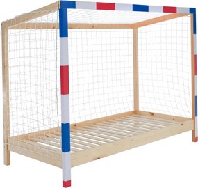 Montessori postel 90x200, přírodní/bílá/modrá/červená, FUTAL Kondela 0000396833