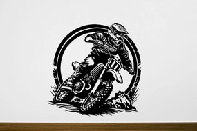 Lepy.cz Samolepka na zeď Motocross Velikost (šířka x výška): 60x60cm, Barevná varianta: Bílá