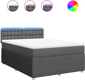 Box spring postel s matrací tmavě šedý 140 x 190 cm textil 3289766