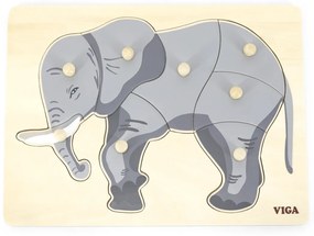 Dřevěná montessori vkládačka - slon