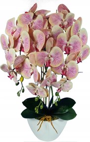 Orchidej umělý čaj žluto-růžový s květináčem orchidej jako živý 60 cm